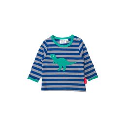 Toby tiger Langarmshirt mit T-Rex Applikation in blau | Gr.: 104