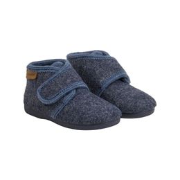 EN FANT Kinder Hausschuh "Slippers Wool Hook and Loop" in Blau | Gr.: 25