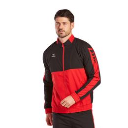 Erima Herren Six Wings Pr&auml;sentationsjacke in rot/schwarz | Gr.: 128