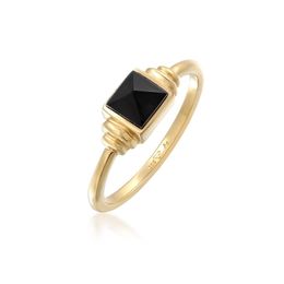 Elli Ring 925 Sterling Silber Viereck in Gold | Gr.: 52