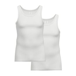 Ammann Unterhemd / Tanktop Organic Cotton Doppelripp in Wei&szlig; | Gr.: XL