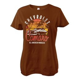 Camaro Shirt "Chevrolet Sunset Girly Tee" in Braun | Gr.: S