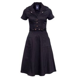 Queen Kerosin Workwear Swingkleid in schwarz | Gr.: S