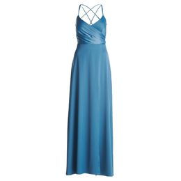 Vera Mont Abendkleid mit V-Ausschnitt in Shiny Bluestone | Gr.: 38