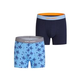 Happy Shorts 2er-Set: Boxershorts in Dunkelblau/ Hellblau | Gr.: XXL