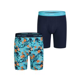 Happy Shorts 2er-Set: Boxershorts in Dunkelblau/ Schwarz | Gr.: L