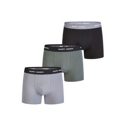 Happy Shorts Retro Boxer Jersey in grey-black-khaki | Gr.: L