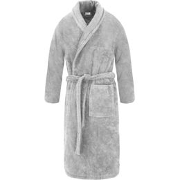 Normani Unisex Baumwoll-Bademantel 450 g/m² Flee in Grau | Gr.: 7XL