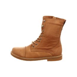 Esgano Damenschn&uuml;rrstiefel warm flach Da.-Stiefelette in Braun | Gr.: 37