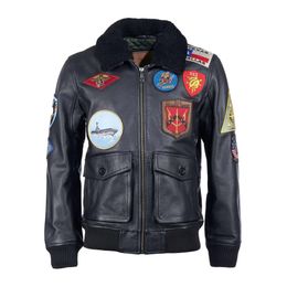 Top Gun Lederjacke TG20201007 in schwarz | Gr.: 3XL