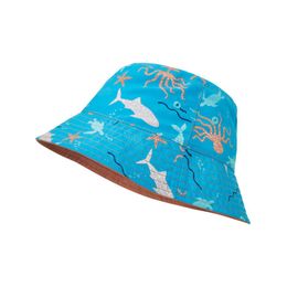 Playshoes Wende-Sonnenhut "Meerestiere" in Blau/ Hellbraun | Gr.: 51 cm