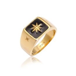 Kuzzoi Ring 925 Sterling Silber Siegelring, Sterne, Stern in Gold | Gr.: 66