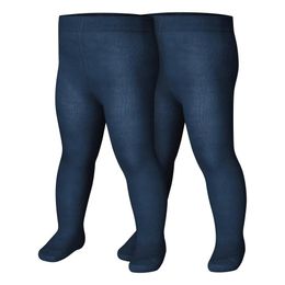 Playshoes Strumpfhose uni Doppelpack in Marine | Gr.: 74/80
