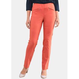 GOLDNER Schlupfhose LOUISA mit Steppn&auml;hten in papaya | Gr.: 48