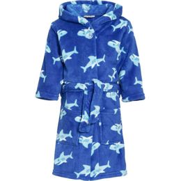 Playshoes Fleece-Bademantel Hai in Blau | Gr.: 86/92