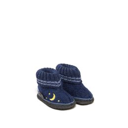 Kitz-Pichler Kinderhausschuh Kauns Appl. Mond & Sterne in blau | Gr.: 27