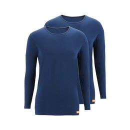 Bruno Banani Unterhemd / Shirt Langarm WARM UP in Marine | Gr.: XL