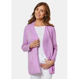 GOLDNER Langarm Feinstrick-Cardigan in violett | Gr.: 46