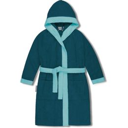 Normani Kinder Bademantel aus Bio-Baumwolle Elounda in Blau | Gr.: 122/128