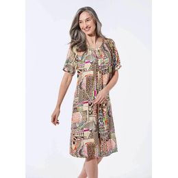 GOLDNER H&auml;ngerchen Kleid im Mustermix in beige / gemustert | Gr.: 46