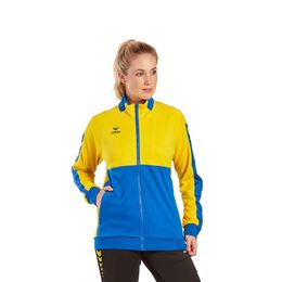 Erima Unisex Erwachsene Six Wings Worker Jacke, Trainingsjacke in new royal/gelb | Gr.: 164