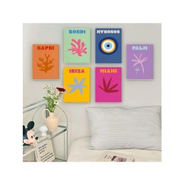 ARTNANAS Mini Malen nach Zahlen 4er/6er Set-"Urlaubsstimmung" | Gr.: 15x15-CM 4er Set mit Rahmen