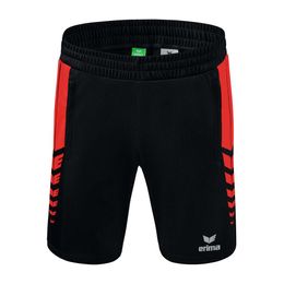Erima Kinder Six Wings Shorts in schwarz/rot | Gr.: 140