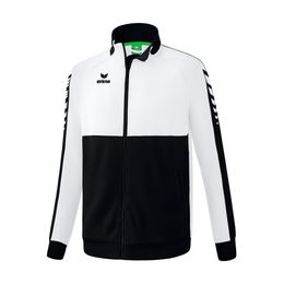 Erima Kinder Six Wings Worker Jacke, Trainingsjacke in schwarz/weiss | Gr.: 164