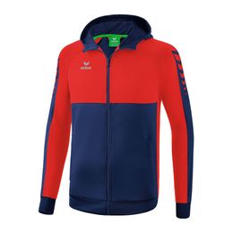 Erima Kinder Six Wings Trainingsjacke mit Kapuze in new navy/rot | Gr.: 116