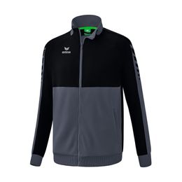 Erima Kinder Six Wings Worker Jacke, Trainingsjacke in slate grey/schwarz | Gr.: 152