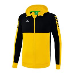 Erima Kinder Six Wings Trainingsjacke mit Kapuze in gelb/schwarz | Gr.: 140