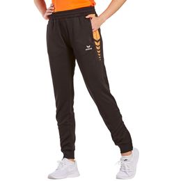 Erima Damen Six Wings Trainingshose in schwarz/new orange | Gr.: 34