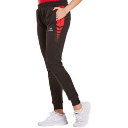 Erima Damen Six Wings Trainingshose in schwarz/rot | Gr.: 34