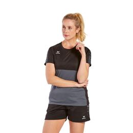Erima Damen Six Wings T-Shirt in slate grey/schwarz | Gr.: 38
