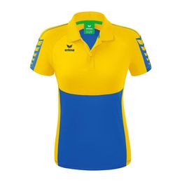 Erima Damen Six Wings Poloshirt in new royal/gelb | Gr.: 40