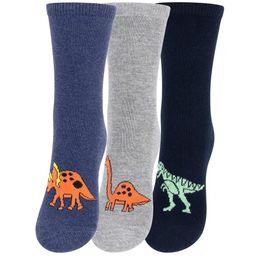 Cotton Prime 6 Paar Kinder Socken - Dinos in Bunt | Gr.: 27-30