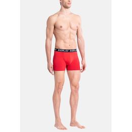 Replay Trunk BOXER Style 01/C Basic Cuff Logo im 3er Pack in Black Grey Red | Gr.: M