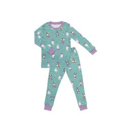 Schlummersack Kinder-Pyjama aus Bio Baumwolle in Mint-Lila | Gr.: 122