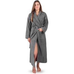 Normani Bademantel aus 100 % Baumwolle Lola in Grau | Gr.: M