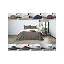 Mistral Home Mistral Perkal Wendebettw&auml;sche in Khaki/Wei&szlig; | Gr.: 155x220 cm