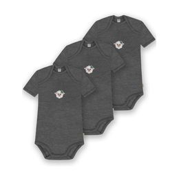 Normani Outdoor Sports 3er Set Baby Merino Body Kurzarm Tauranga in Anthrazit | Gr.: 56