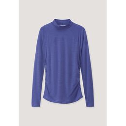 hessnatur Shirt Langarm Slim in irisblau | Gr.: 46