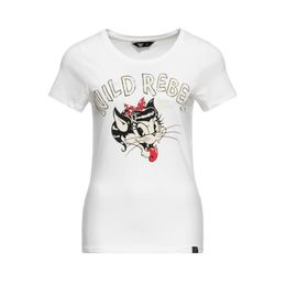 Queen Kerosin Print T-Shirt Wild Rebel in offwhite | Gr.: XL