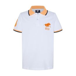POLO SYLT Poloshirt in Wei&szlig;/ Orange | Gr.: 158/164