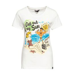 Queen Kerosin Classic T-Shirt Get out of my sun in offwhite | Gr.: S