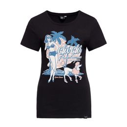 Queen Kerosin T-Shirt Chi Chi Beach Poodle in schwarz | Gr.: L