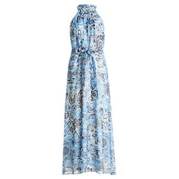 BETTY & CO BETTY & CO Chiffonkleid ohne Arm in Blau/Wei&szlig; | Gr.: 38