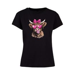 F4NT4STIC Box Tee Highland Cow Valentinstag Sonnenbrille in schwarz | Gr.: XL