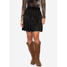 SASSYCLASSY Plissierter Rock aus Kunstleder in Schwarz | Gr.: S