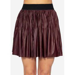 SASSYCLASSY Plissierter Rock aus Kunstleder in Rot | Gr.: S